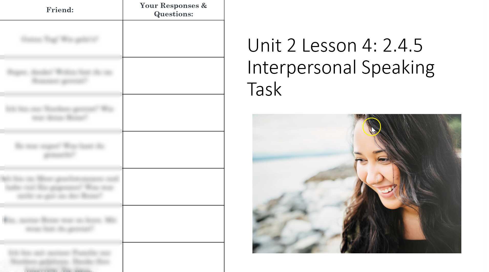 G2 Speaking Task U2L4