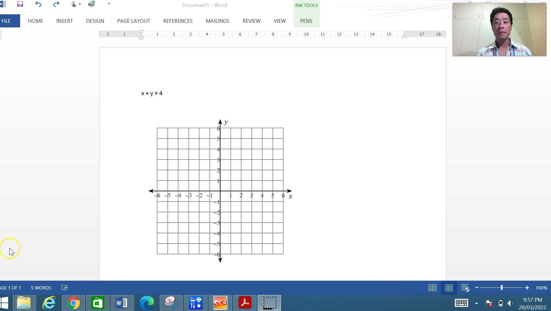 x and y intercept method