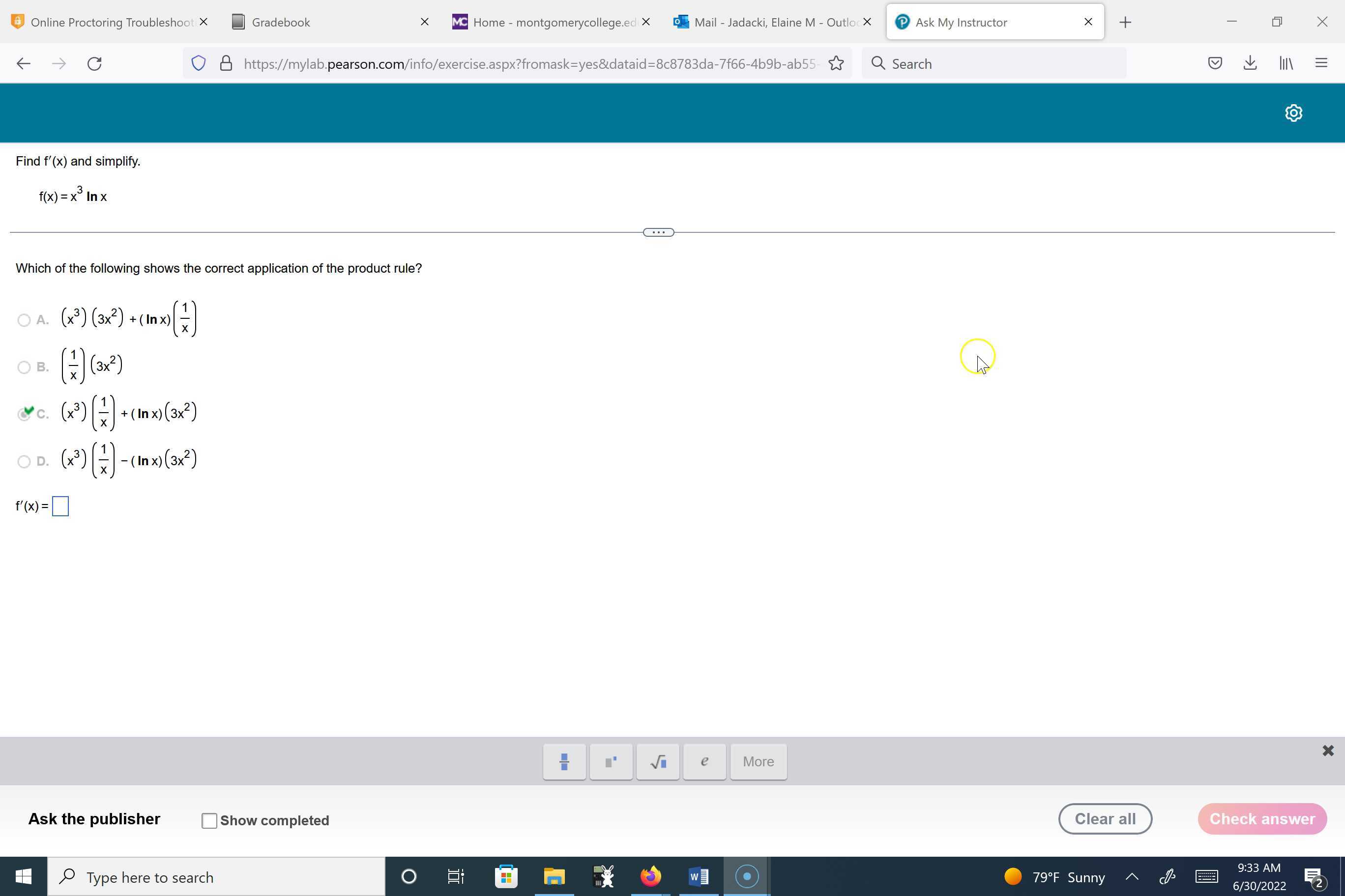 Using the Math Palette in My Lab Math