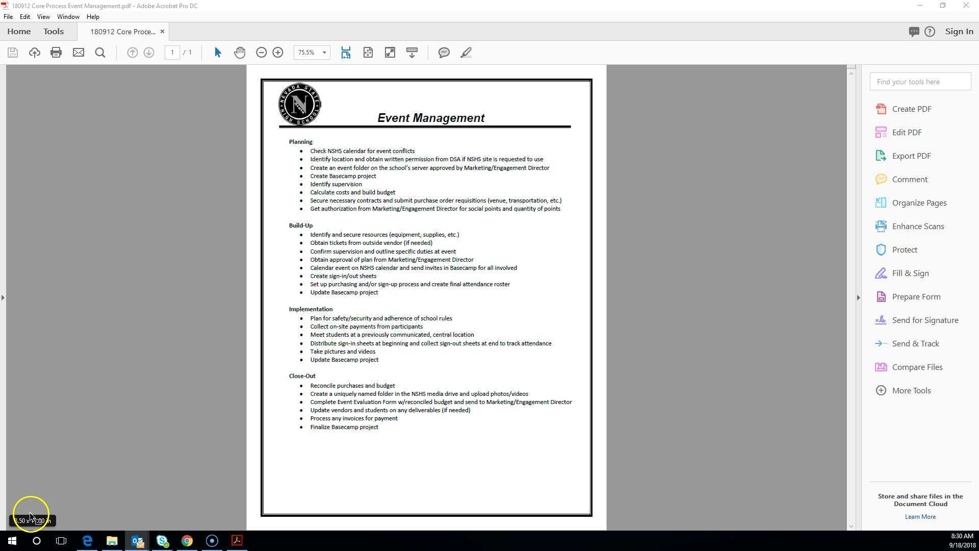 Event Management Core Process