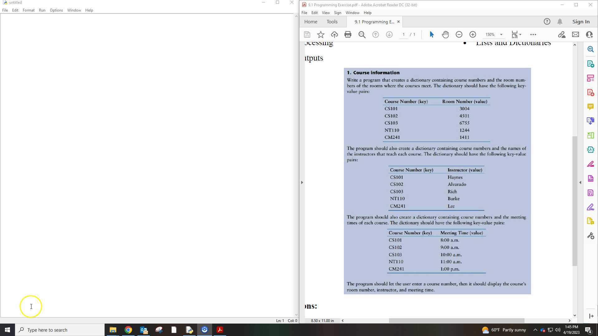 CS105_Ex9.1_DictionariesAndSets