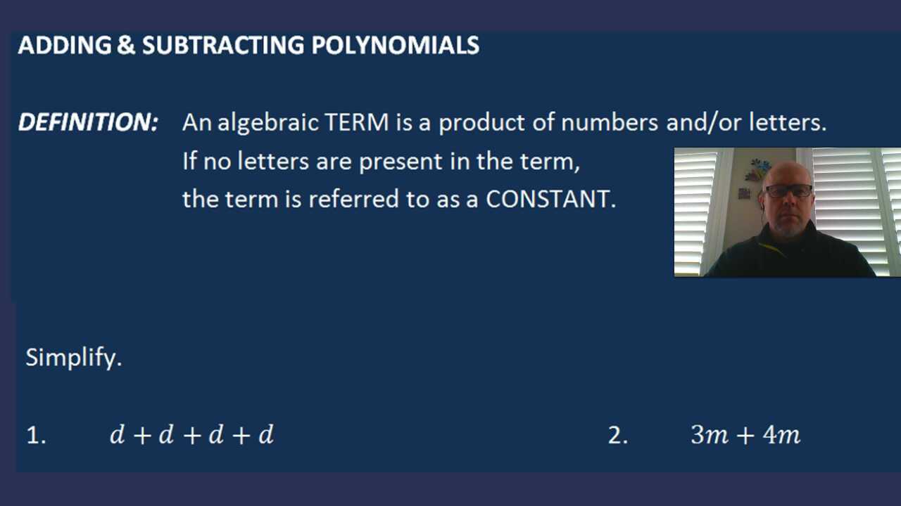 Adding & Subtracting Polynomials