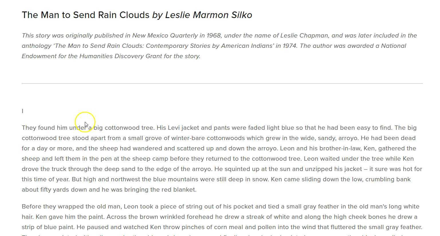 The Man to Send Rain Clouds