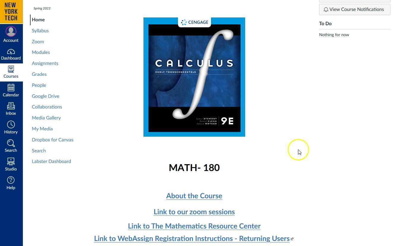 Math 180 WebAssign Registration - Returning Users