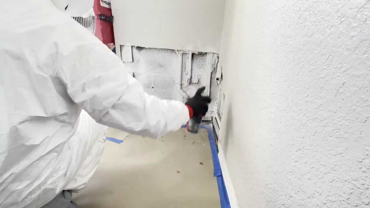 Sealing with plastic exposed wall cavities