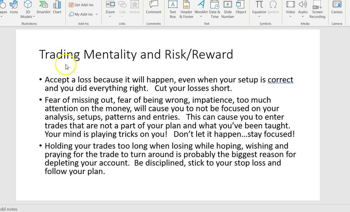 Part 2, Risk/Reward and Trading Mentality, trading day review