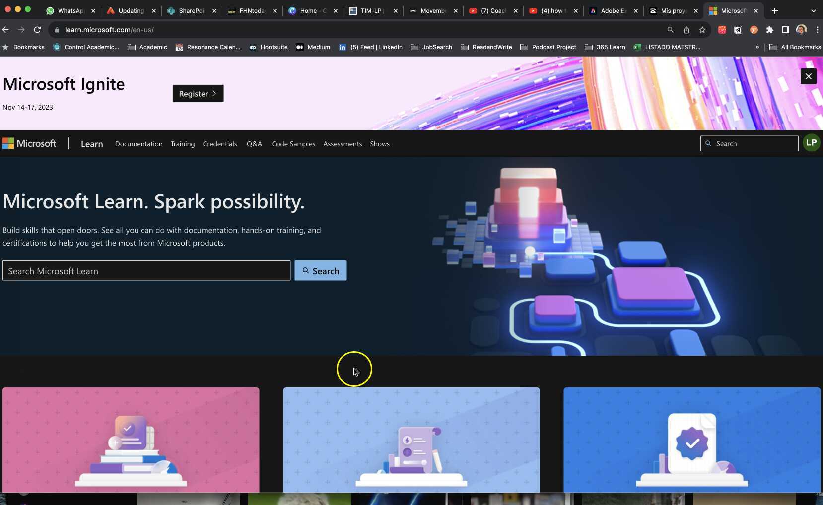 ¿Donde encuentro los cursos de Microsoft Learn?