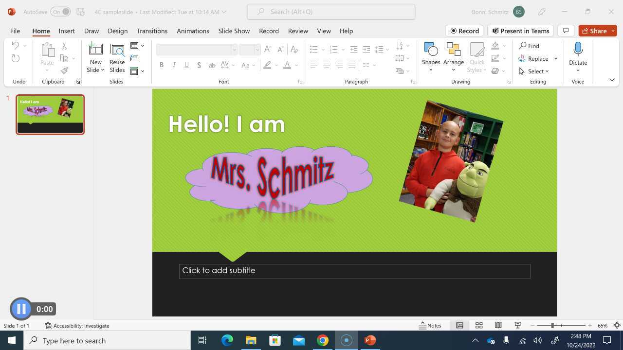 4th Grade PPoint slide lesson - animation & 2 sentences