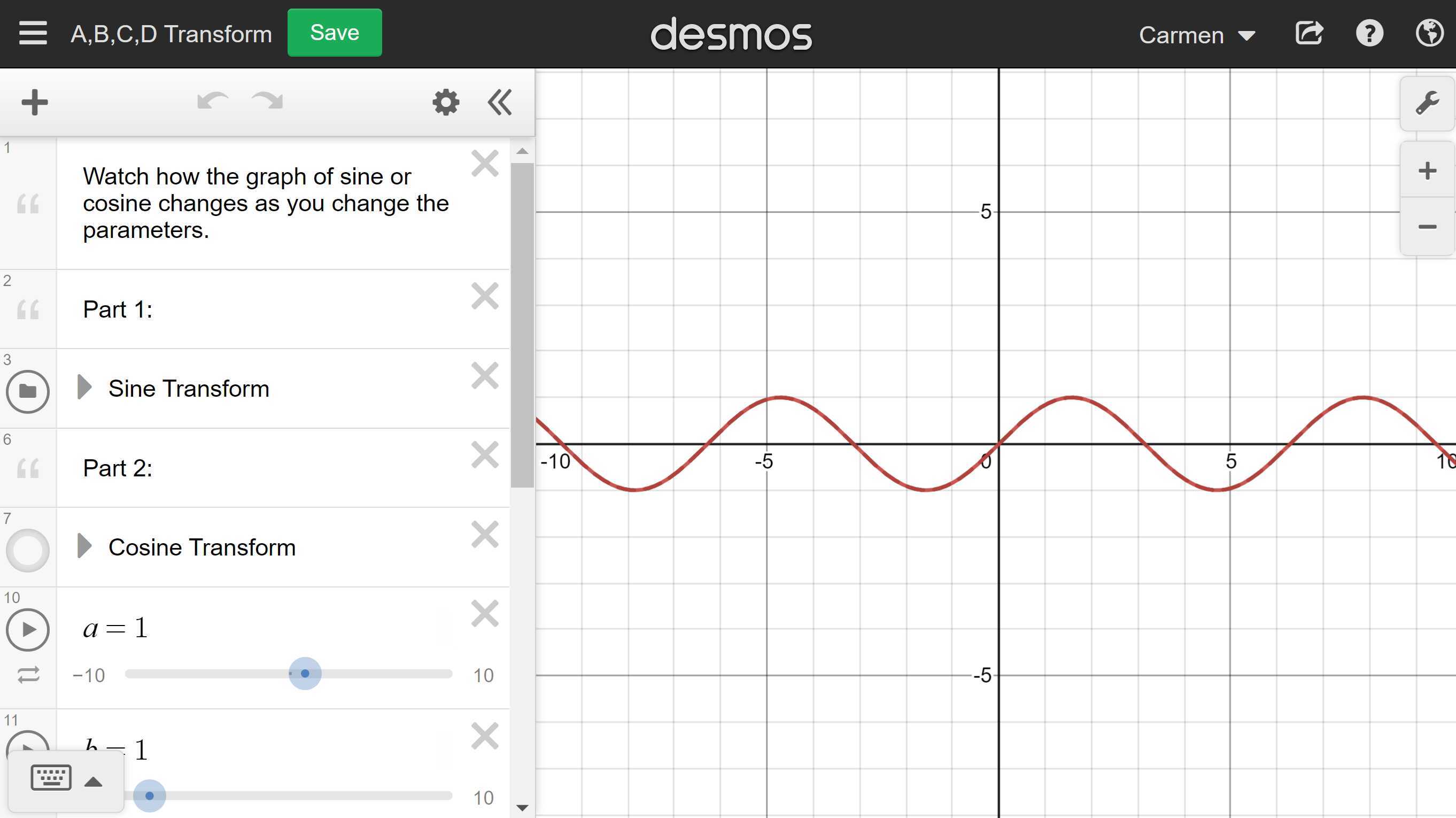 Desmos Parent Graph Transformations