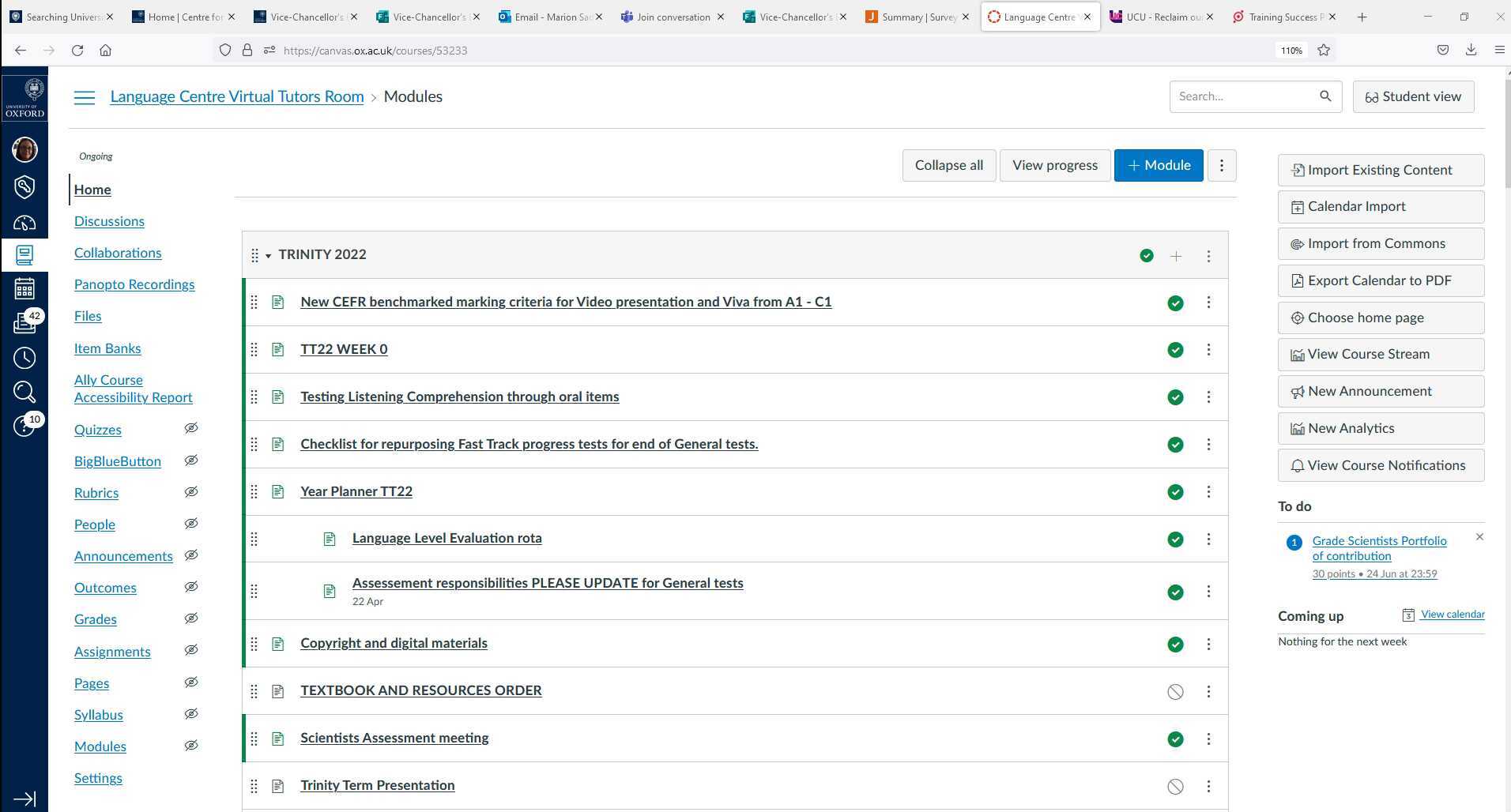 CEFR benchmarked marking grid