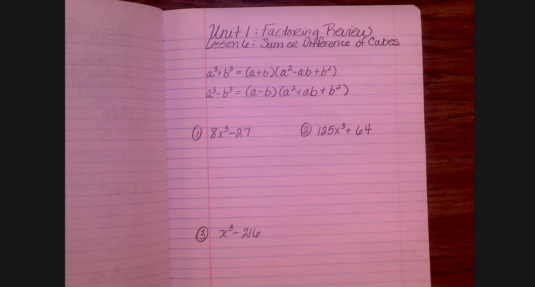M3 Sum or Difference of Cubes