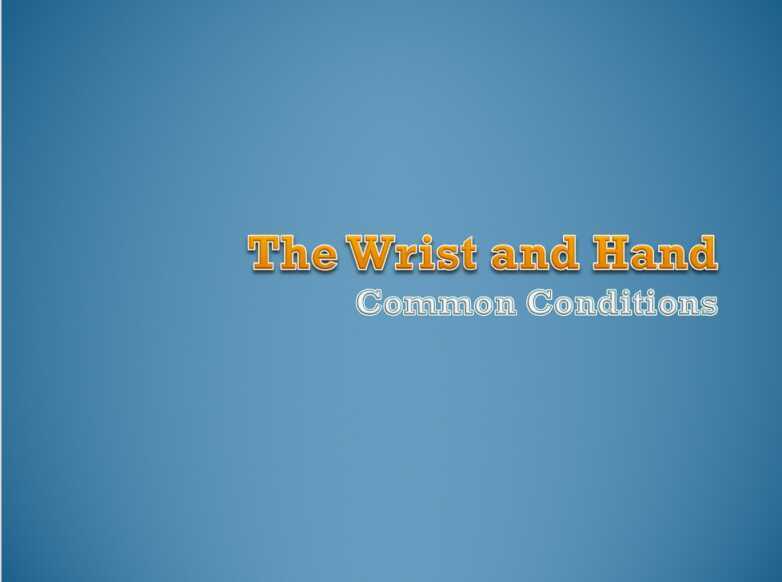 ATEP 230 - Hand Wrist