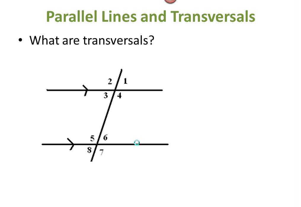 Parallel lines and transversals - Corresponding angles