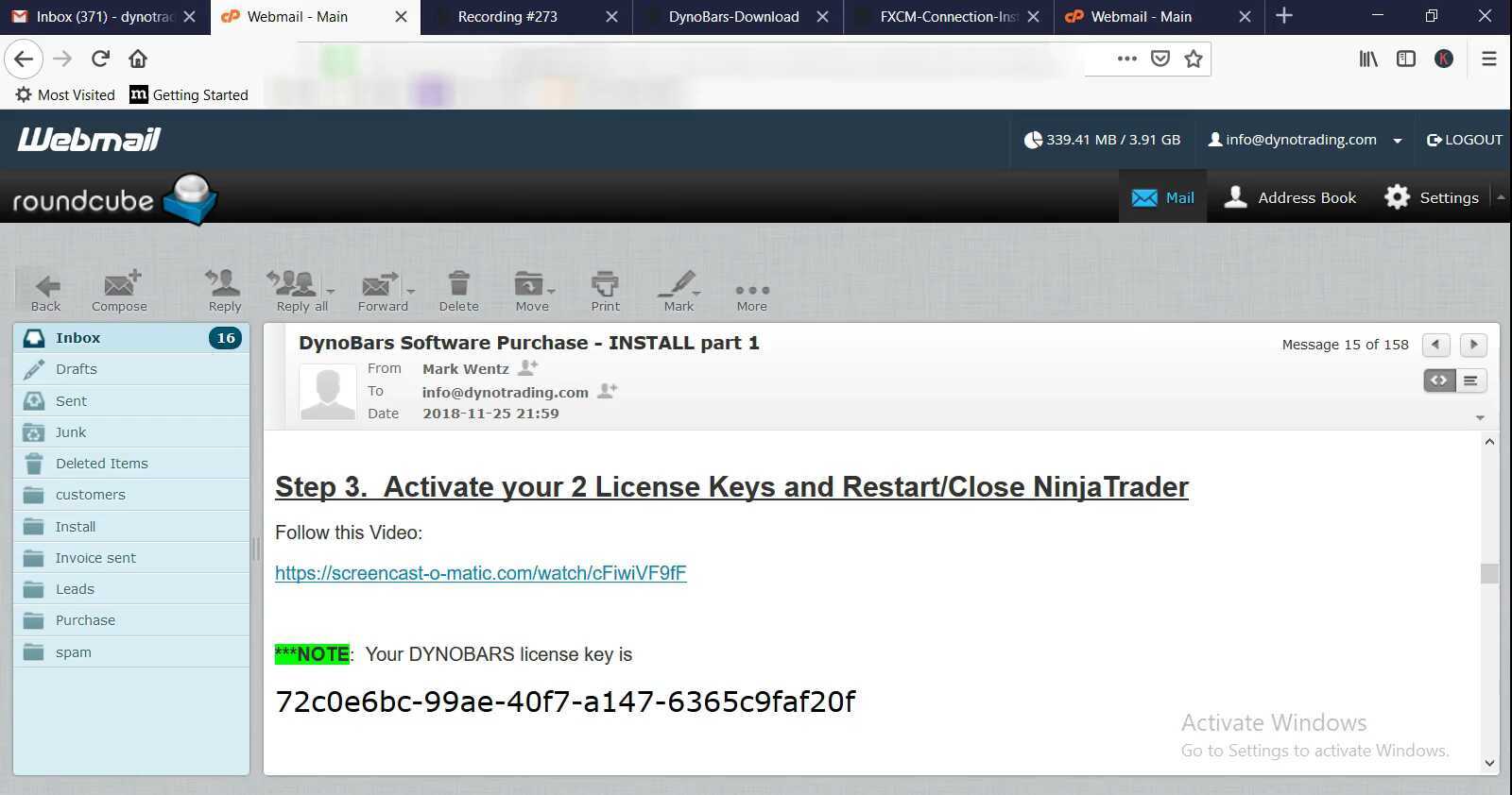 NT8 - Activating Your License Key