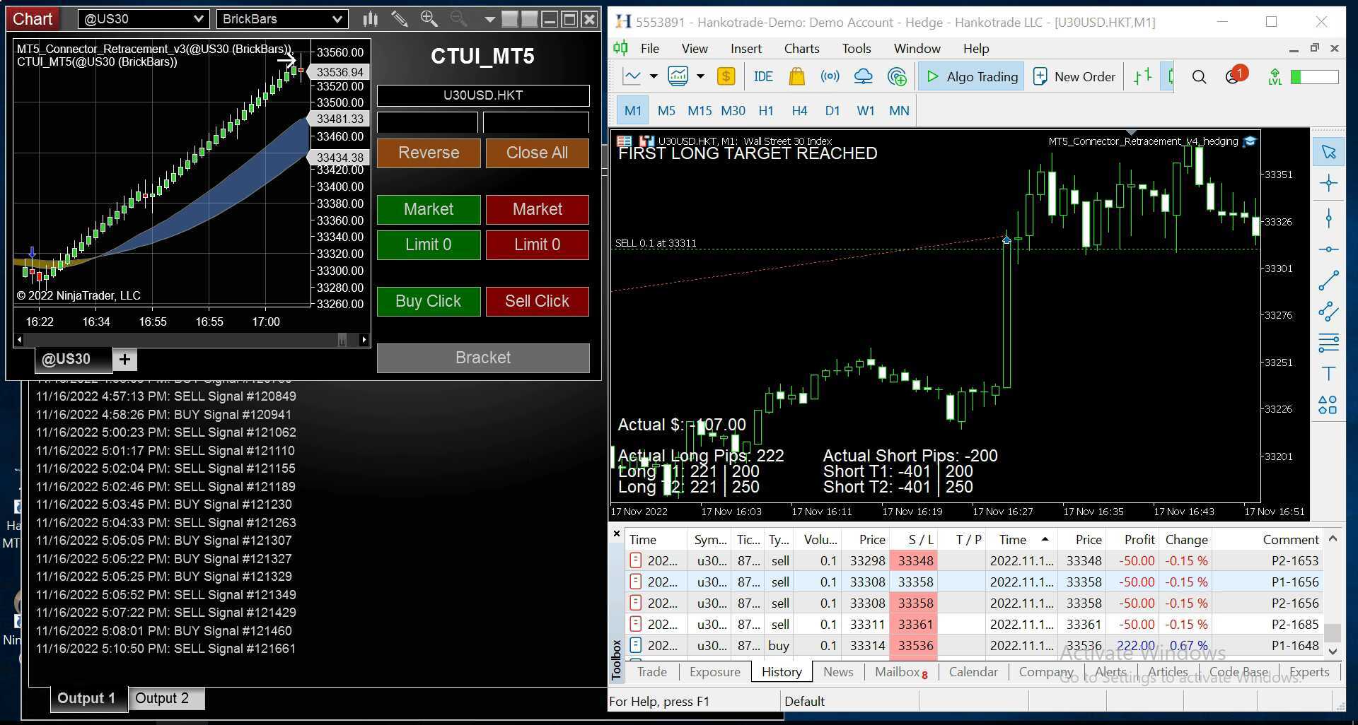 NT8 MT4 Bridge Connector
