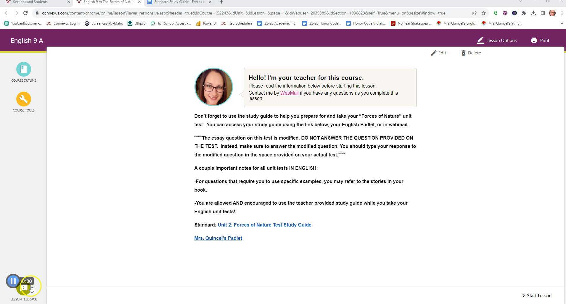 Unit 2 Test Reminder