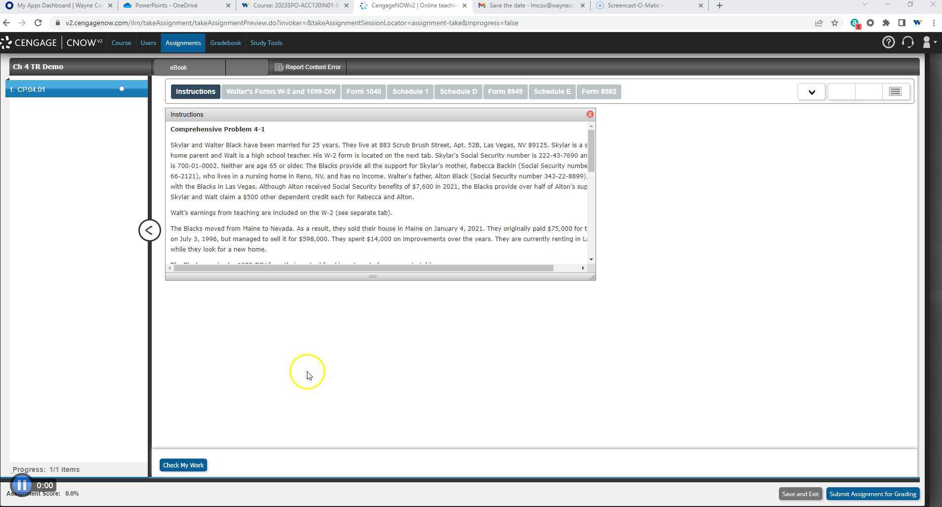 ACC 130 Chapter 4 Tax Return Demo