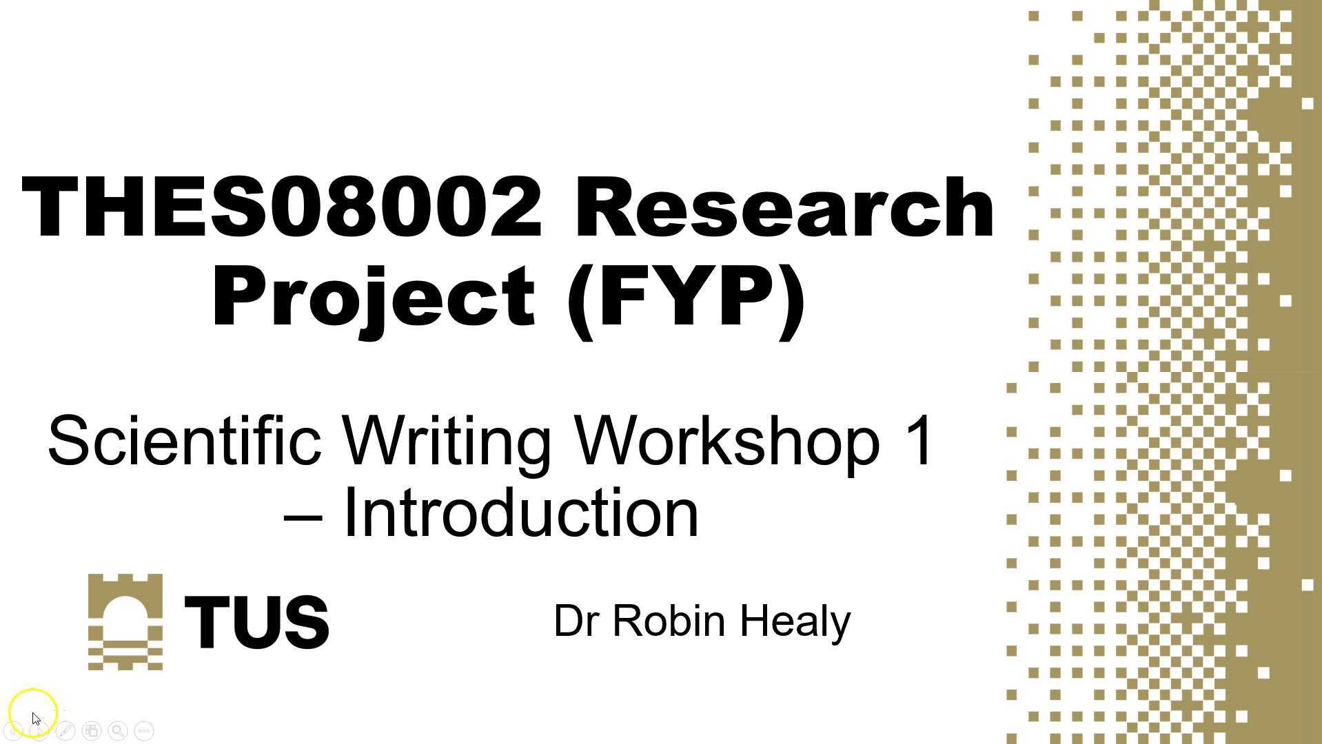 Scientific Writing Workshop 1 - Introduction Section