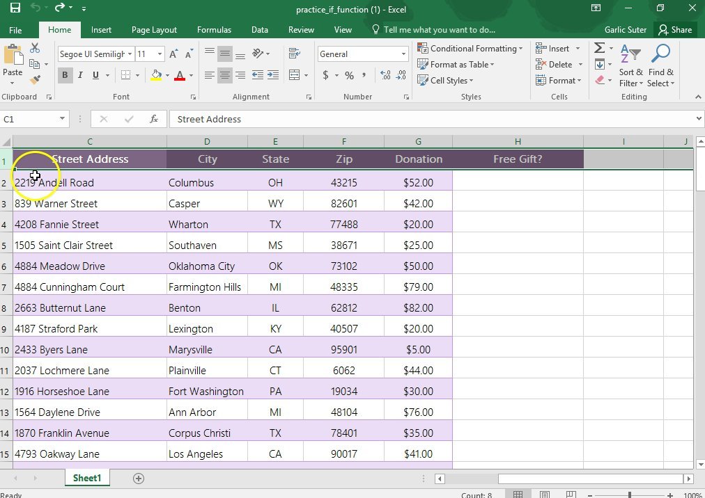 Excel _ practice IF - Free Gift