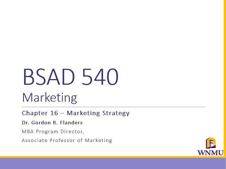 BSAD 540 - Module 2 - Chapter 16 Lecture