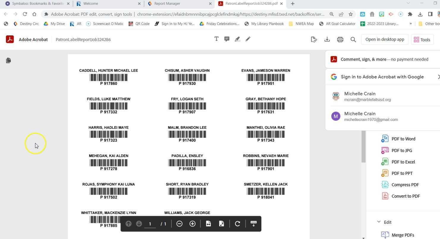 added note for barcode printing