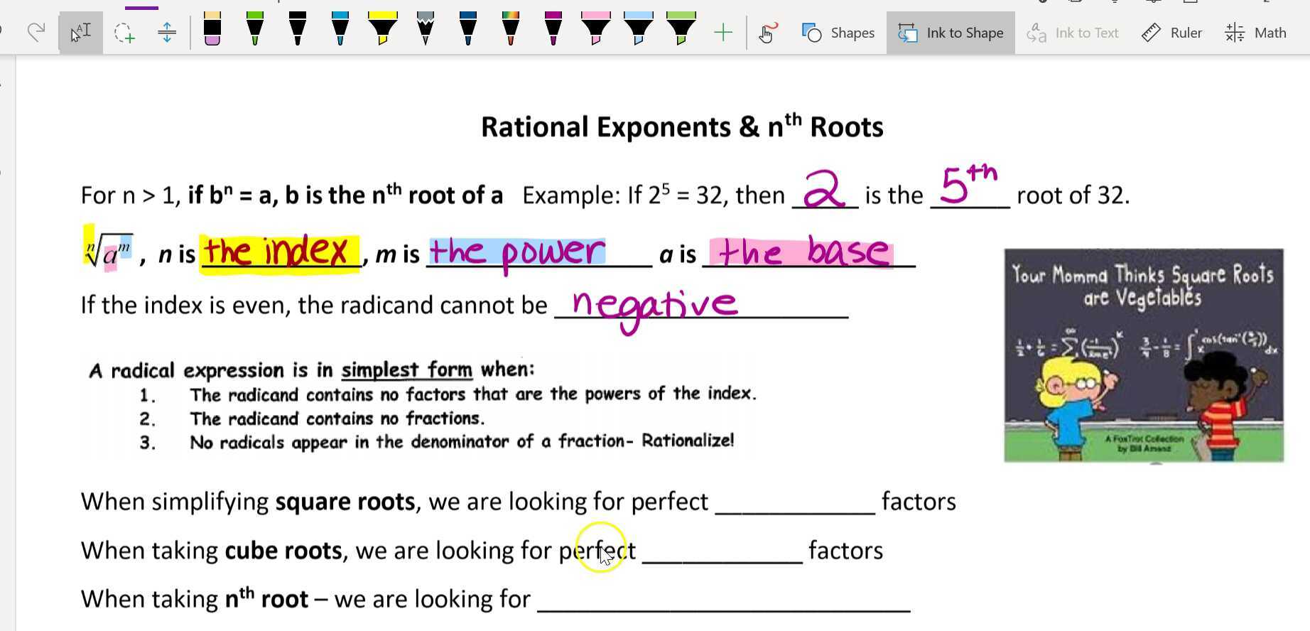 Simplifying Nth Roots