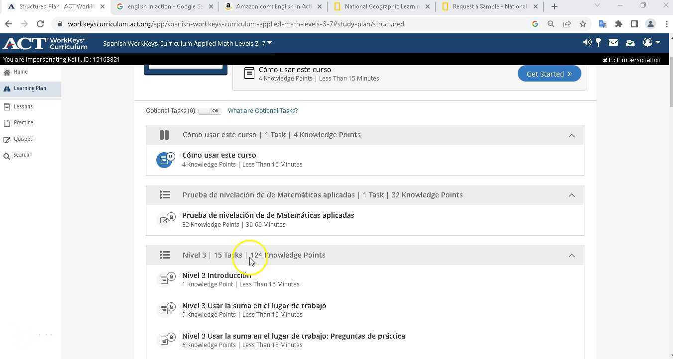 Espanol - ACT Workkeys Como Usar el Curso