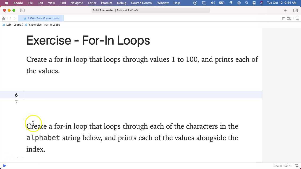 2.6 Labs-Loops.playground Demo