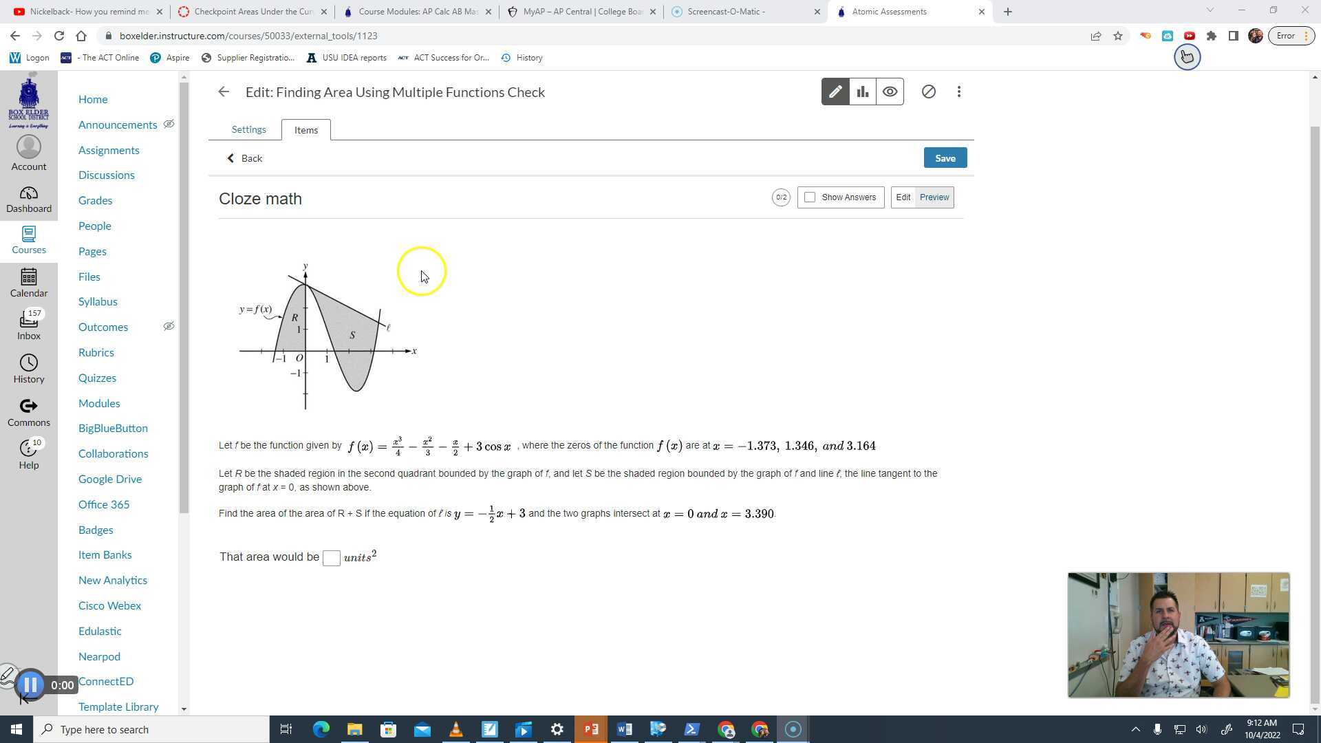 Finding Areas Using Multiple Functions FR