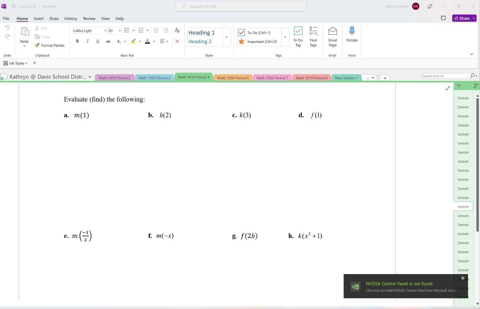 Math 1010 Lesson 13: 8g, 9 and 11