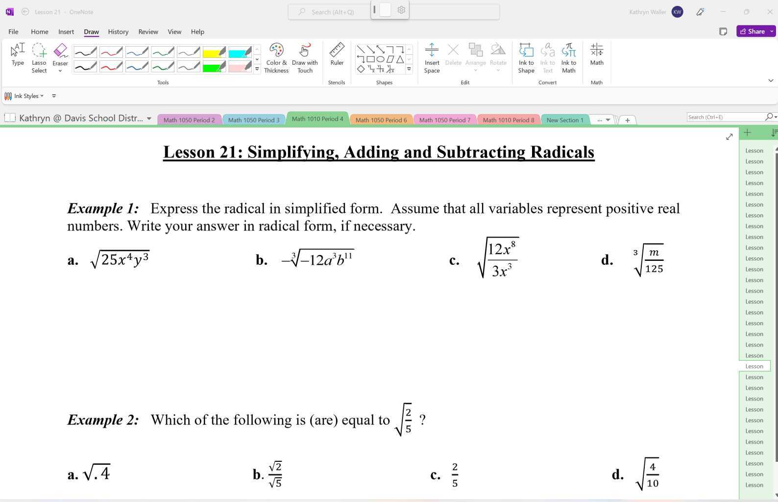 Math 1010 Lesson 21 Fall 2022
