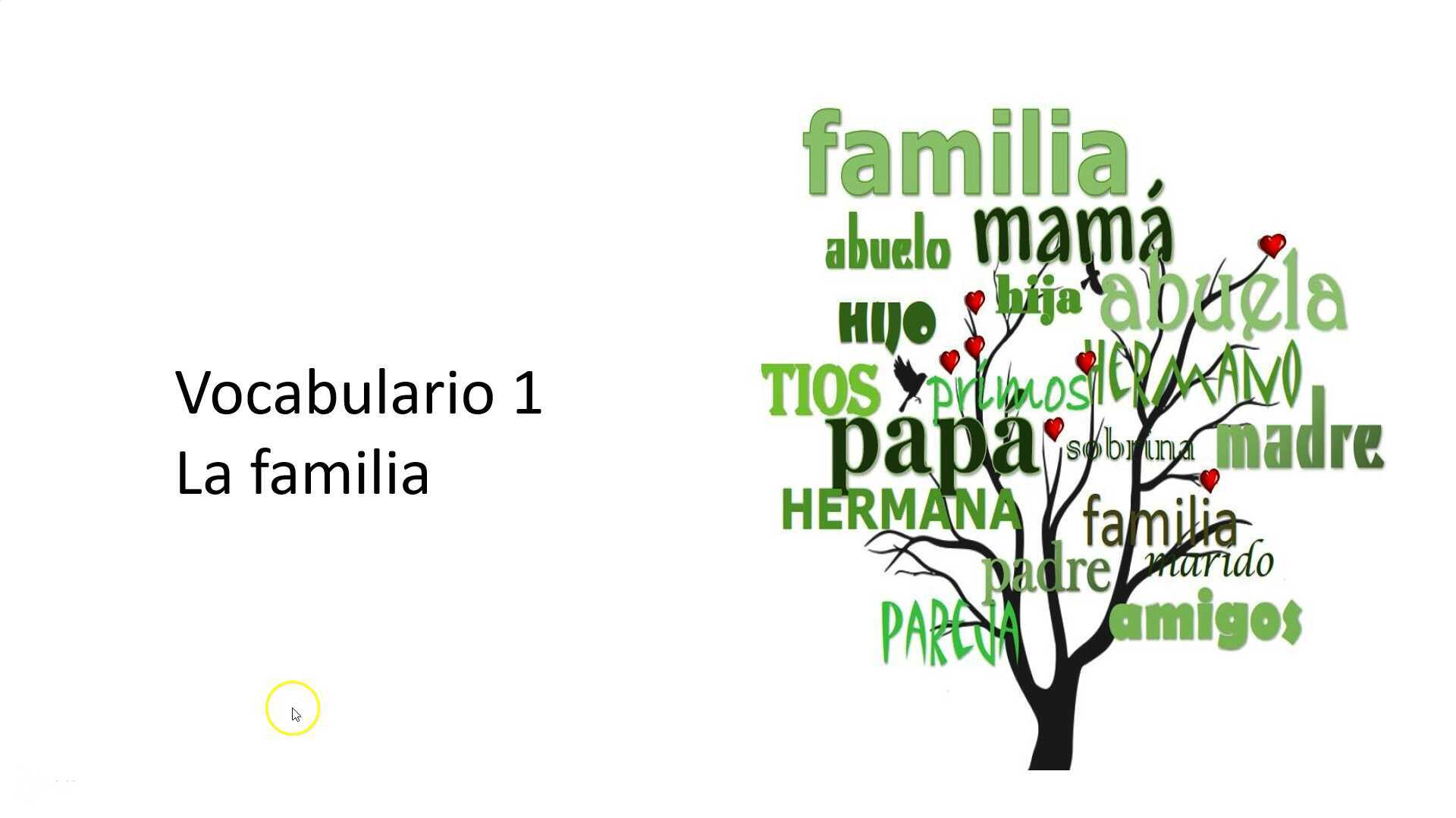 Capítulo 2: vocabulario 1