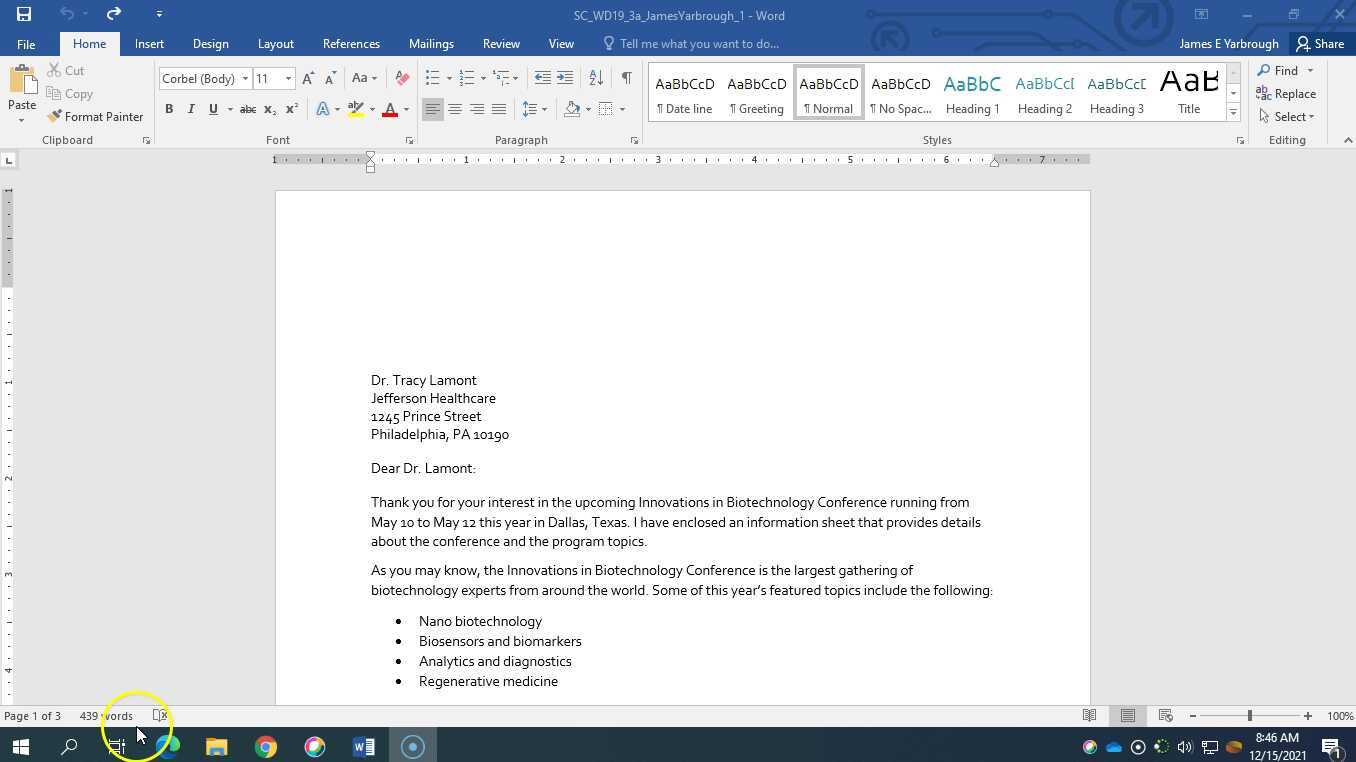 Module 3 Sam project 1a