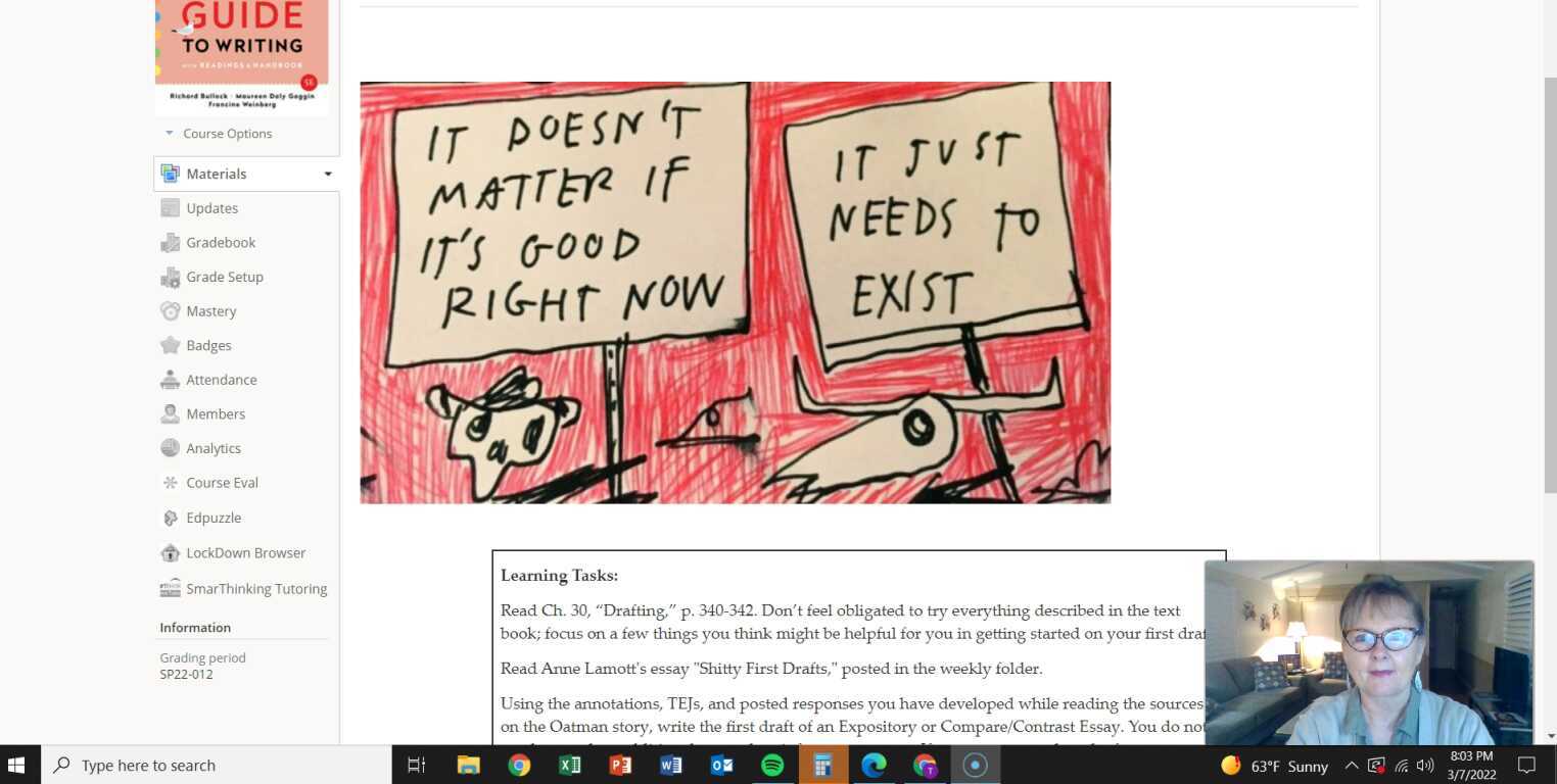 ENG 101 Week Five Overview: First Draft Expository/Compare/Contrast Essay