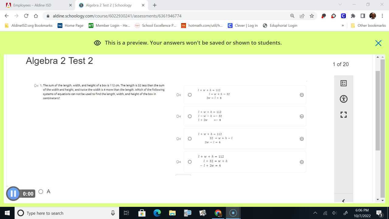 Algebra 2 Test 2 review
