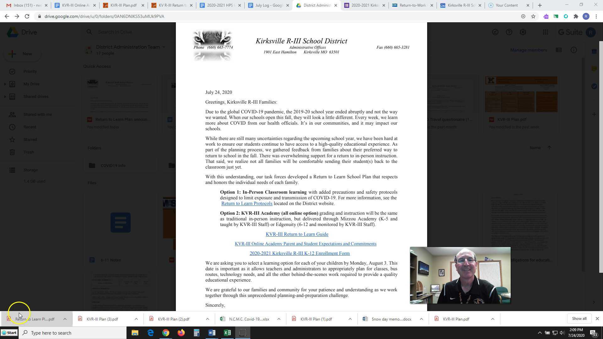 Return to Learn Plan