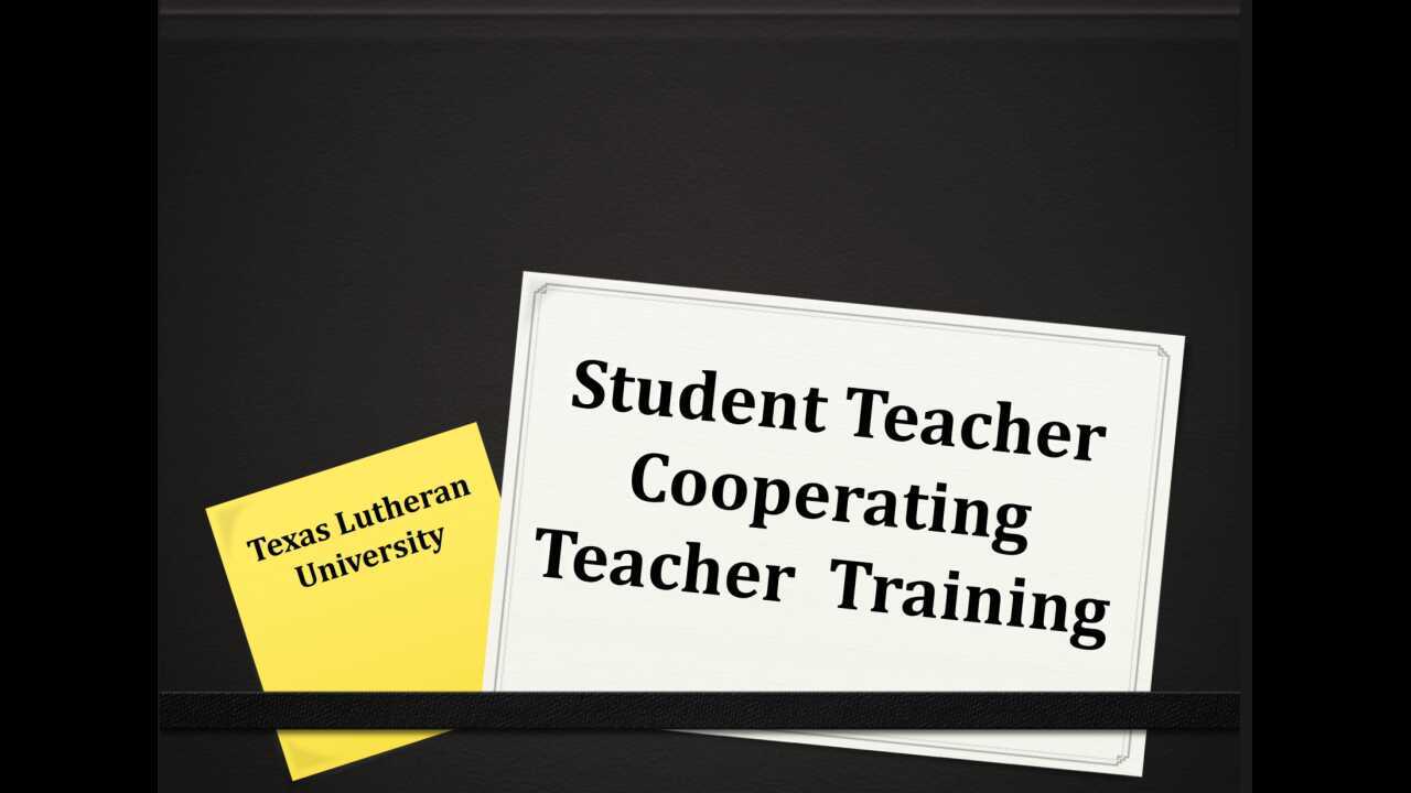 Cooperating Teacher Training