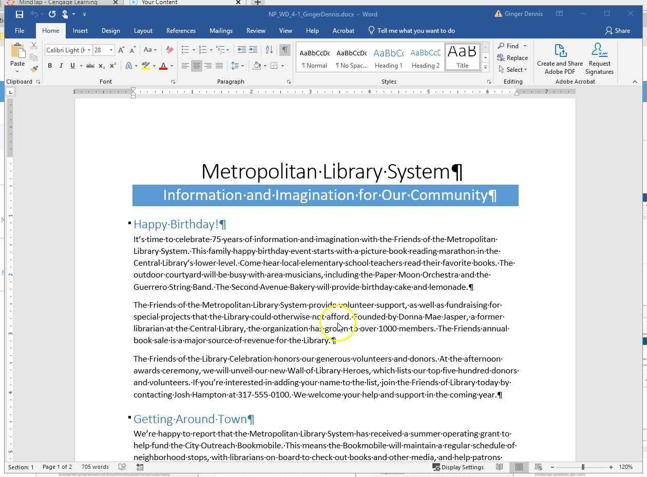 Word Module 4 Textbook Project (WD 4-2 thru 4-7)