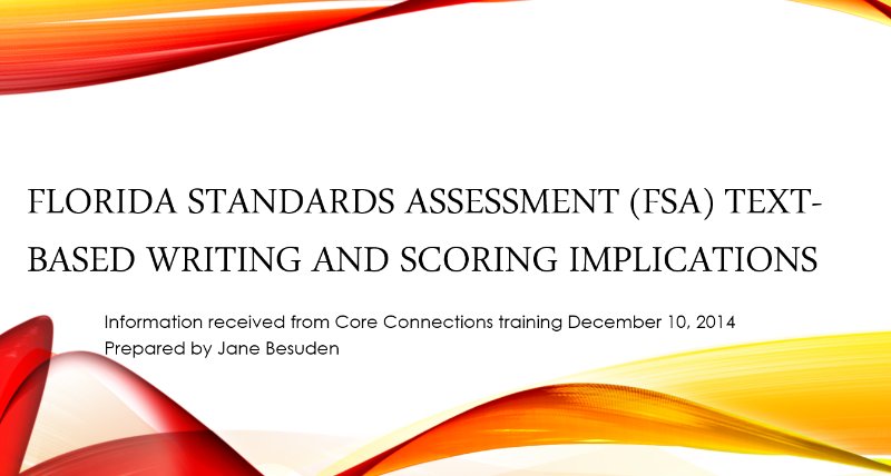 FSA Writing and Scoring for January 2015