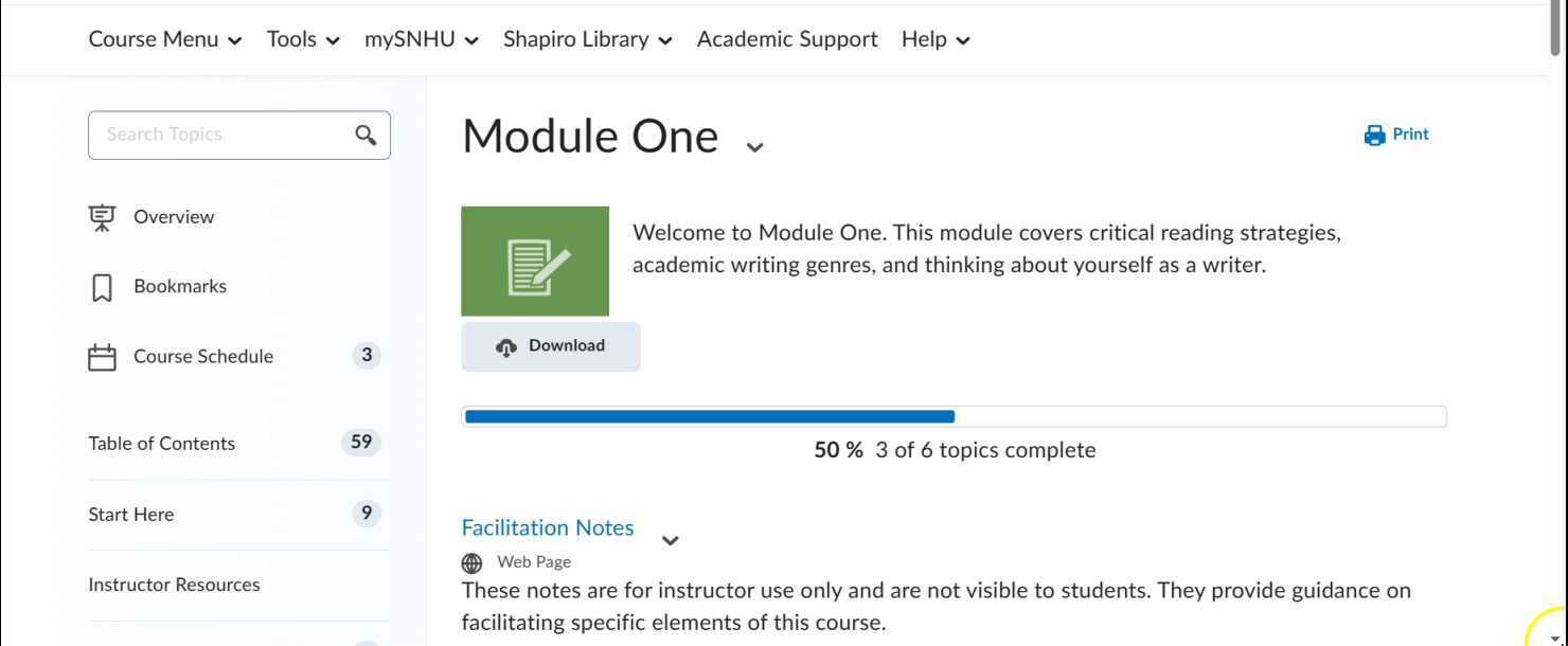 Tour of Module 1 ENG 130