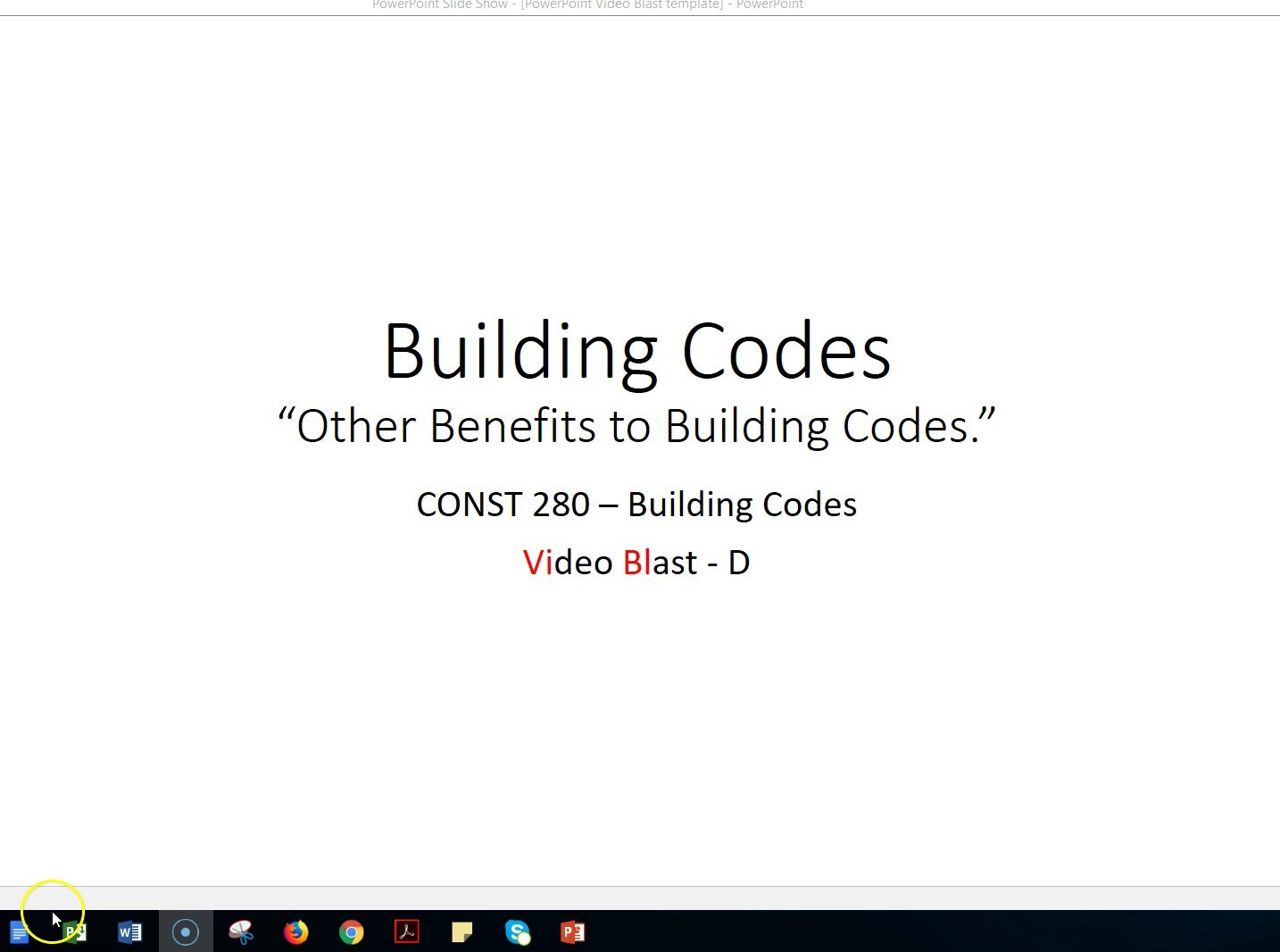 CONST 280 - Building Codes - "Other Benefits to Building Codes"