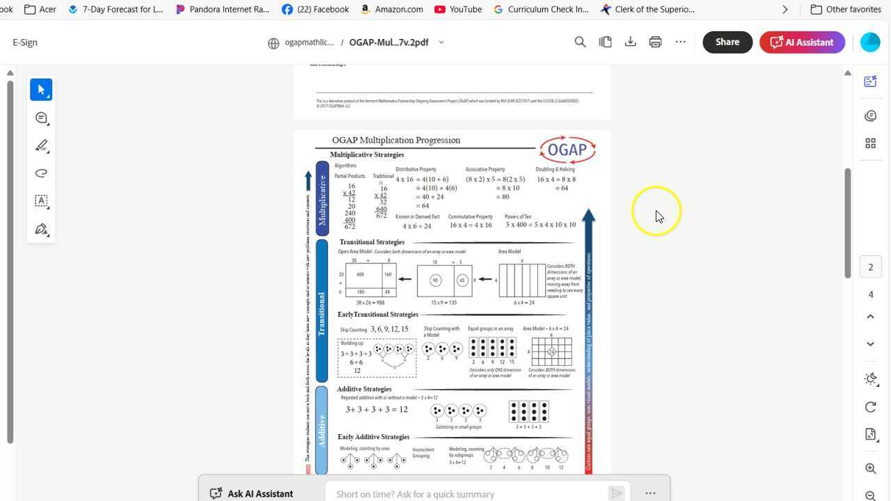 Multiplicative Progression Cindy's Talkthrough