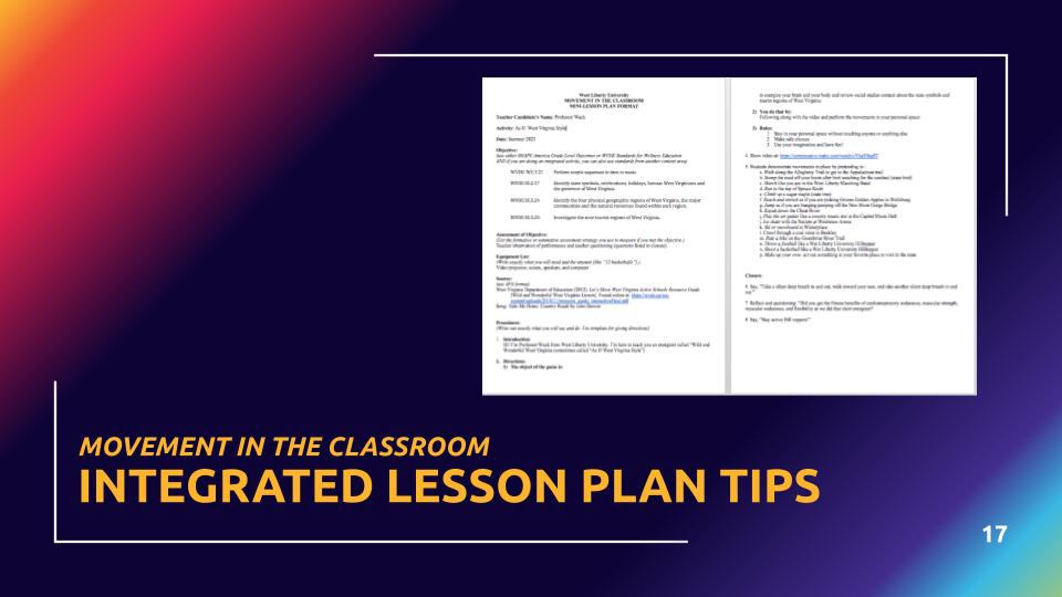 Movement in the Classroom Lesson Plan Tips