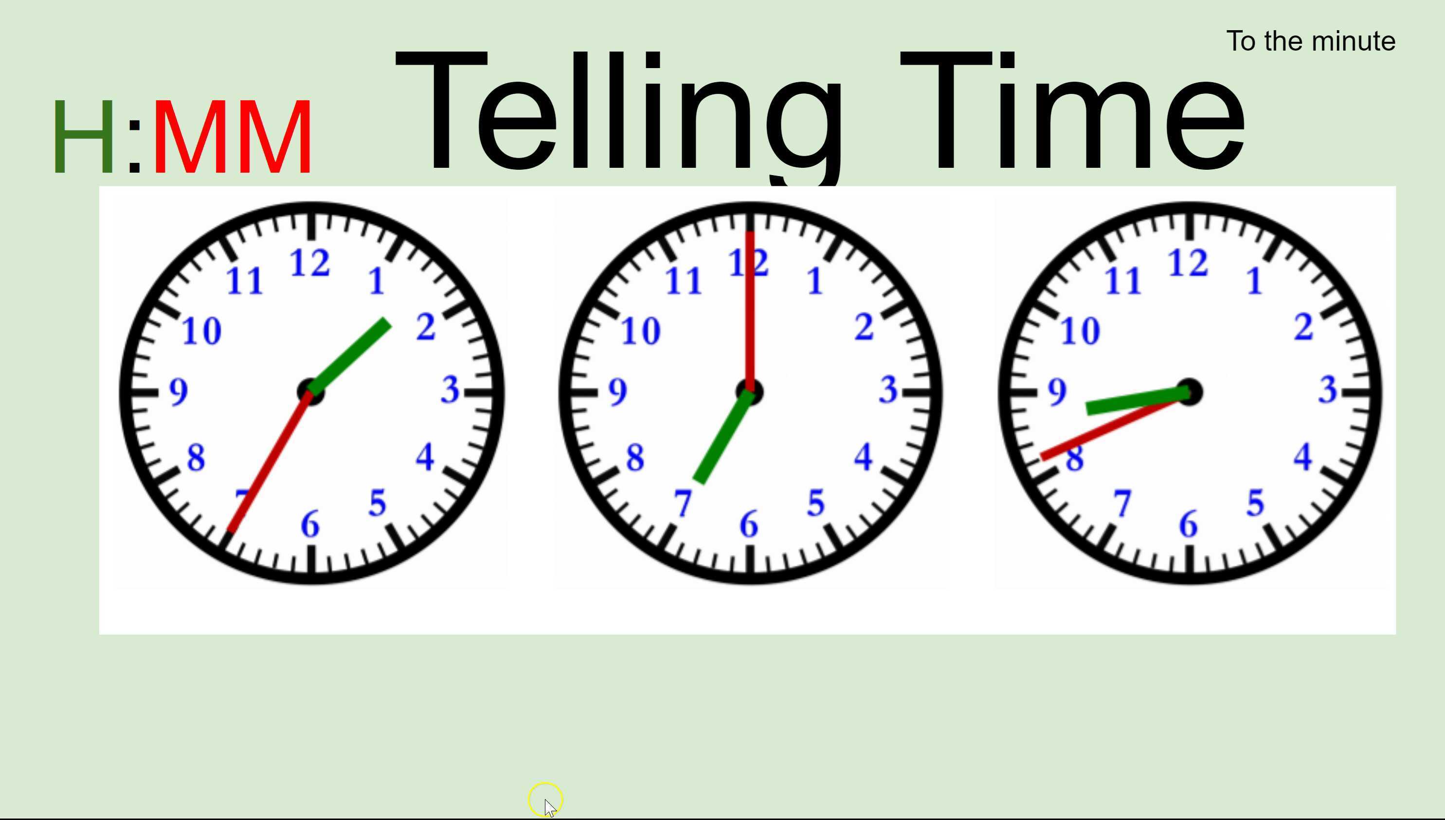 Telling Time to the Minute