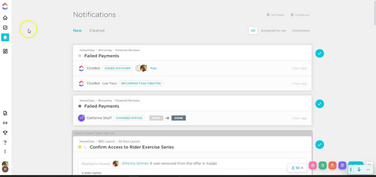 Click Up - Notifications