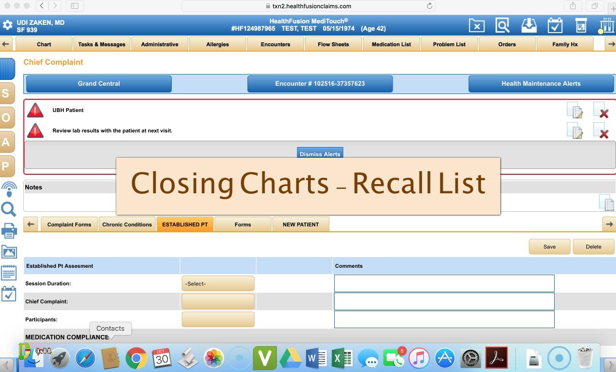 PO - Close Chart & Recall List