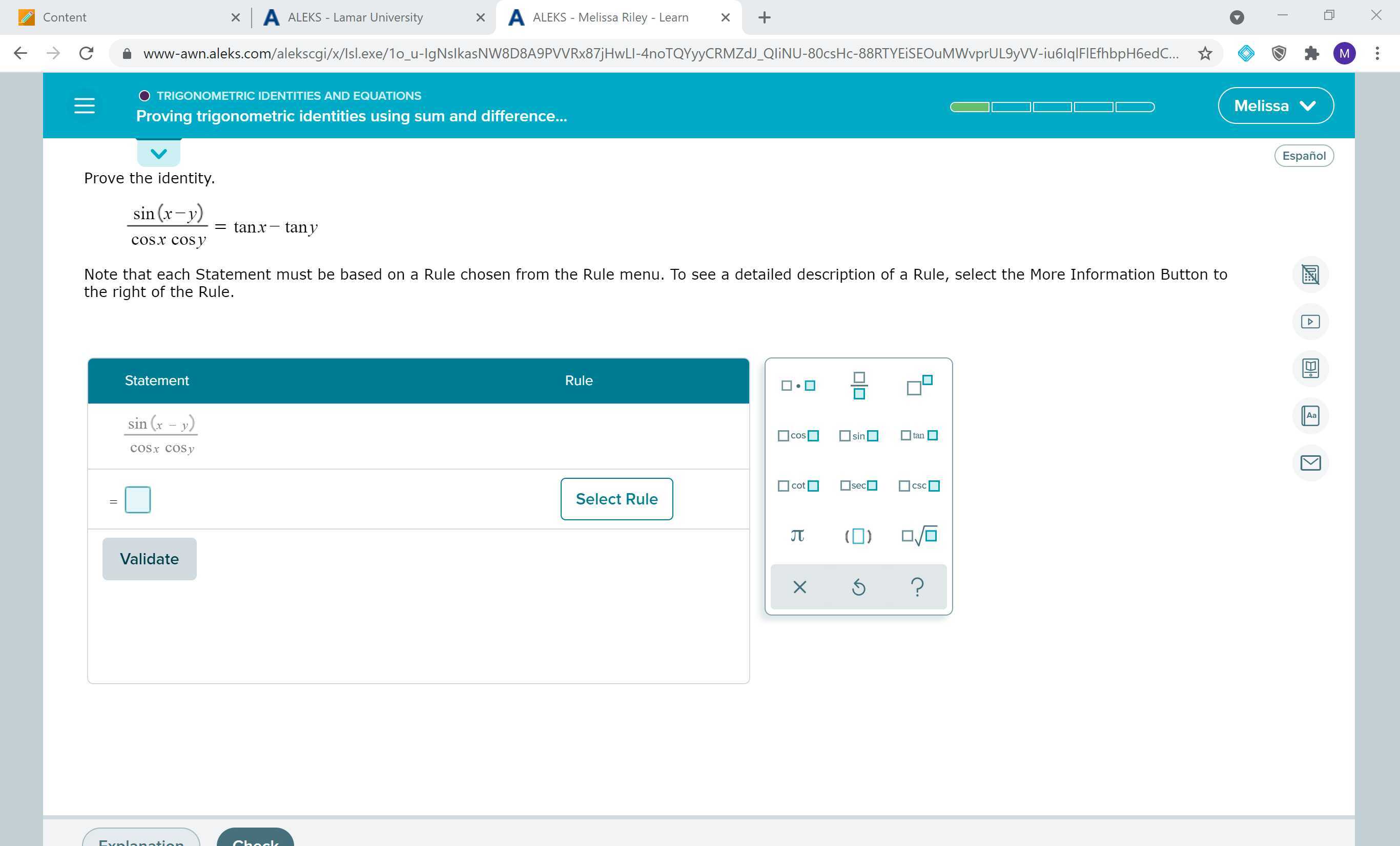 5 2 Proving Trig Identities Using Sum And Difference Identities