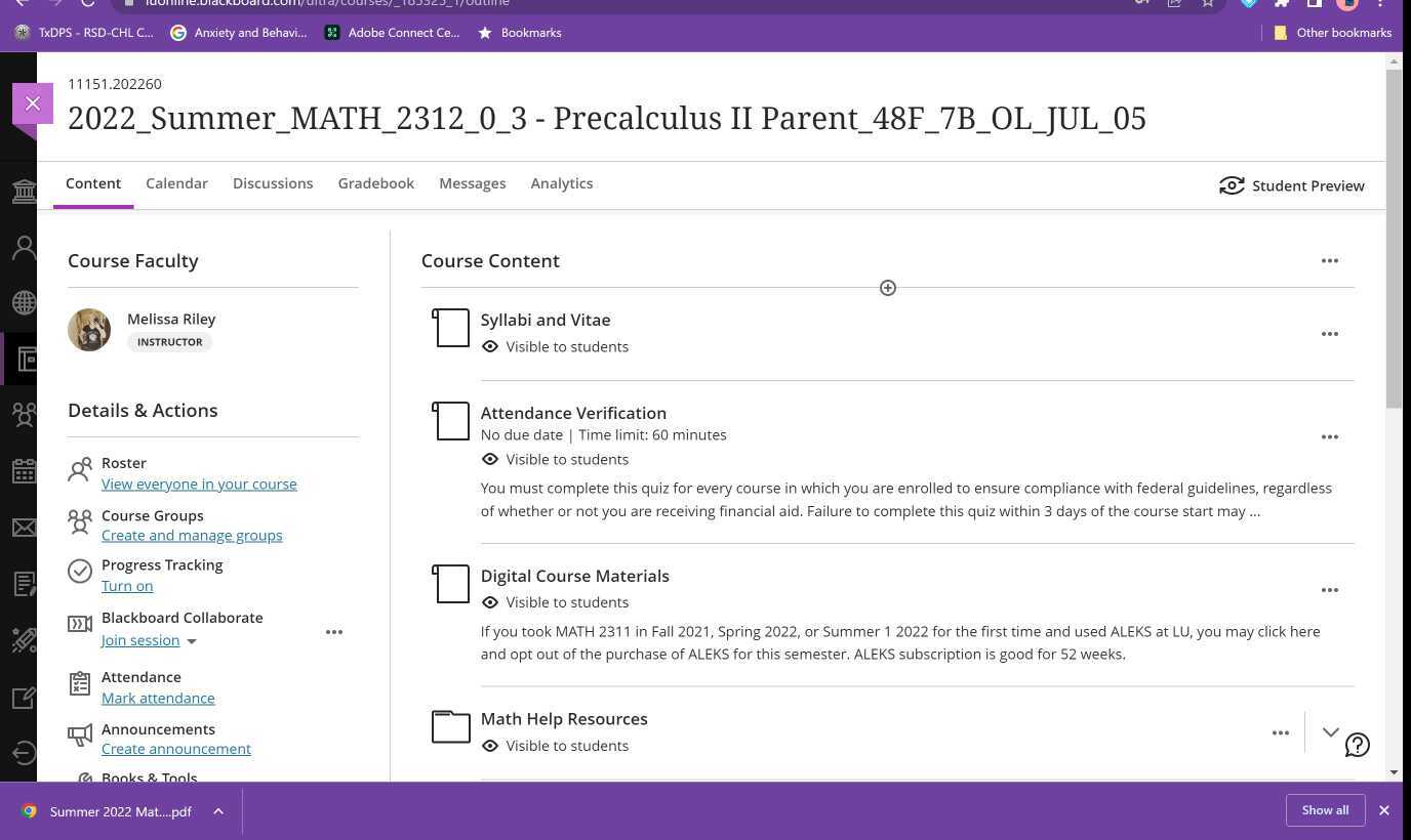 MATH 2312 Sum 2_22 Intro to Course and ALEKS
