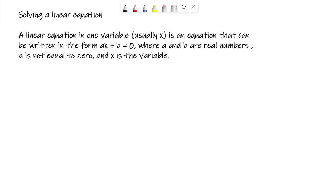 Solving a linear equation with zero, one, or an infinite number of ...