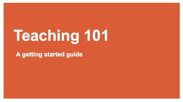 Teaching 101